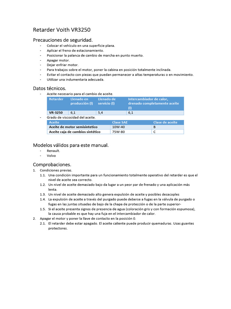 Retarder Voith VR3250 (Sat) | PDF | Tornillo | Arandela (Hardware)