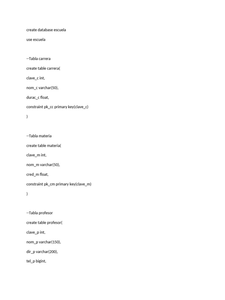 Base de Datos escuela-WPS Office | PDF