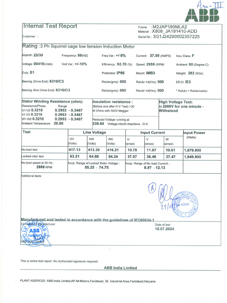 Annexure - III Routine & Type Test Report | PDF