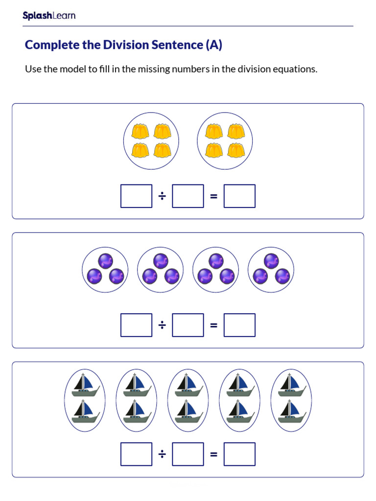 Represent Equal Grouping As Division Worksheet | PDF