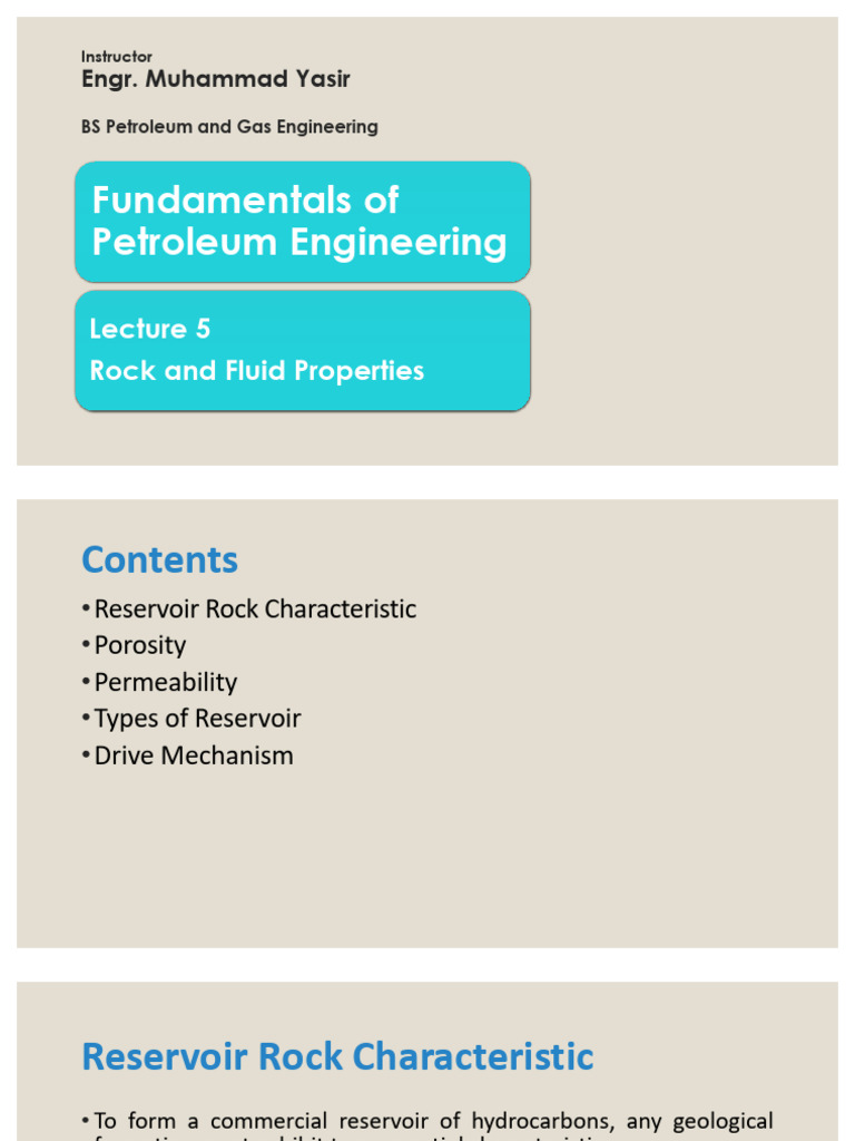 FPE Lecture 5 | PDF | Porosity | Petroleum Reservoir