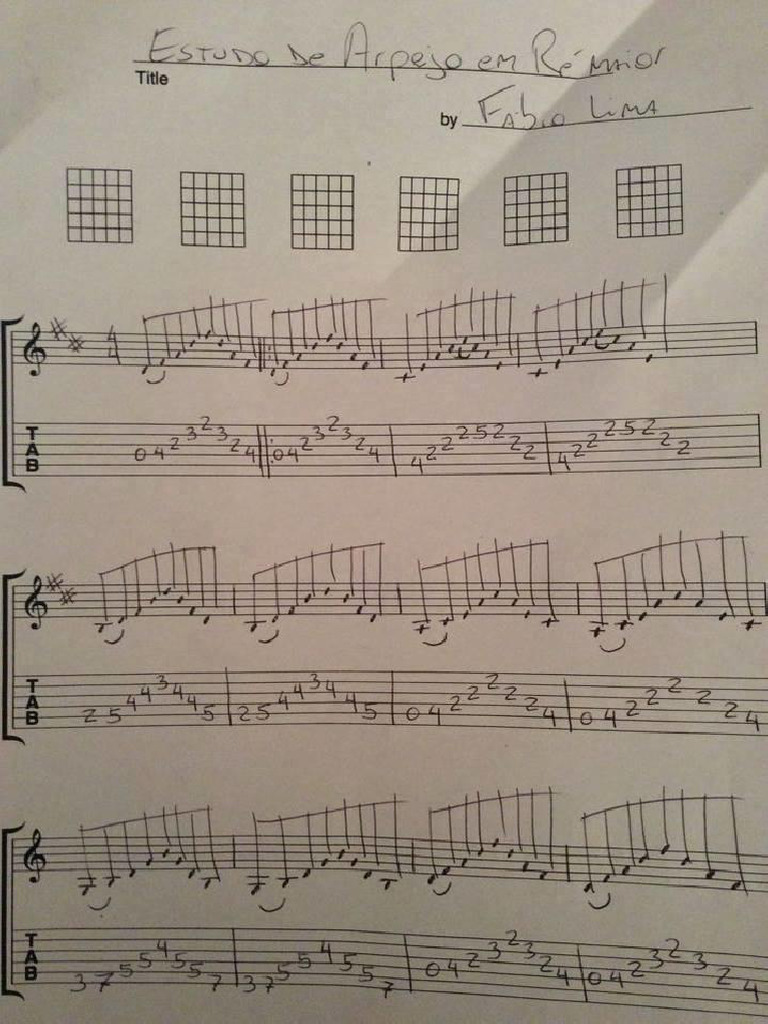TAB Estudos de Arpejos em D | PDF