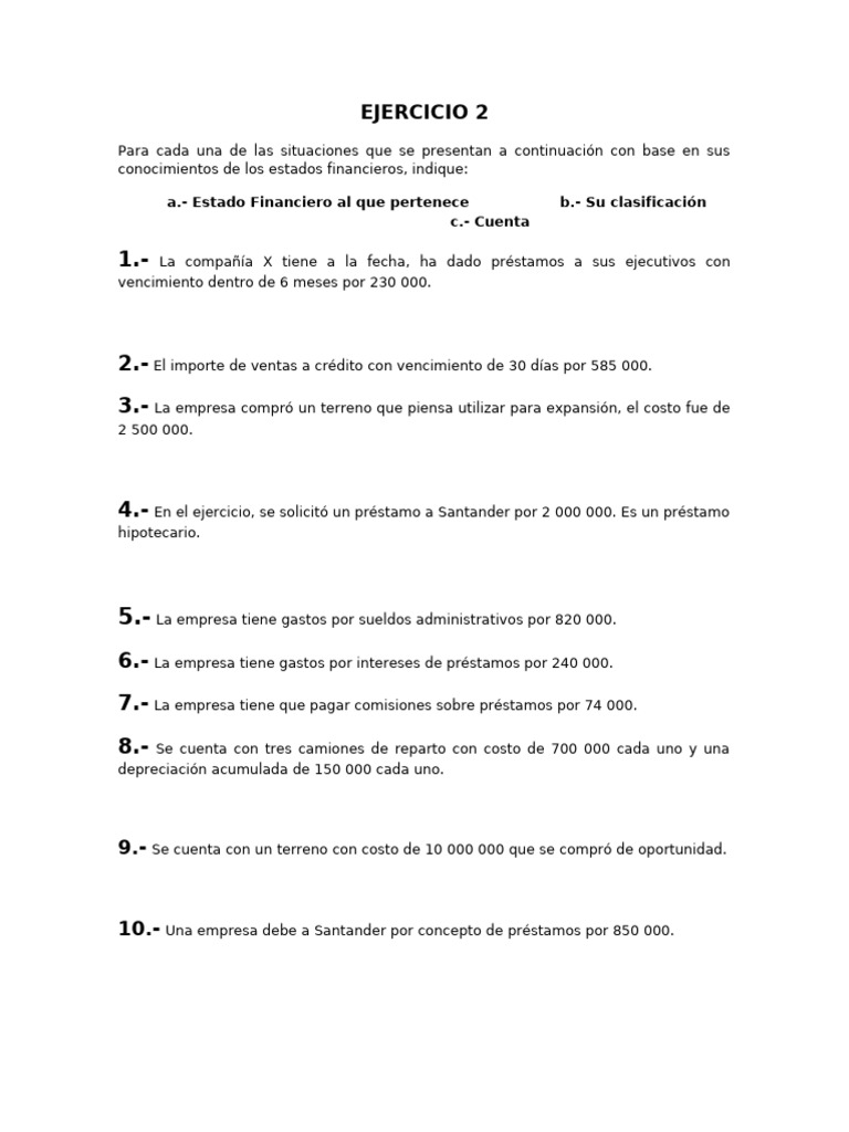 Ejercicio 2 Contabilidad | PDF