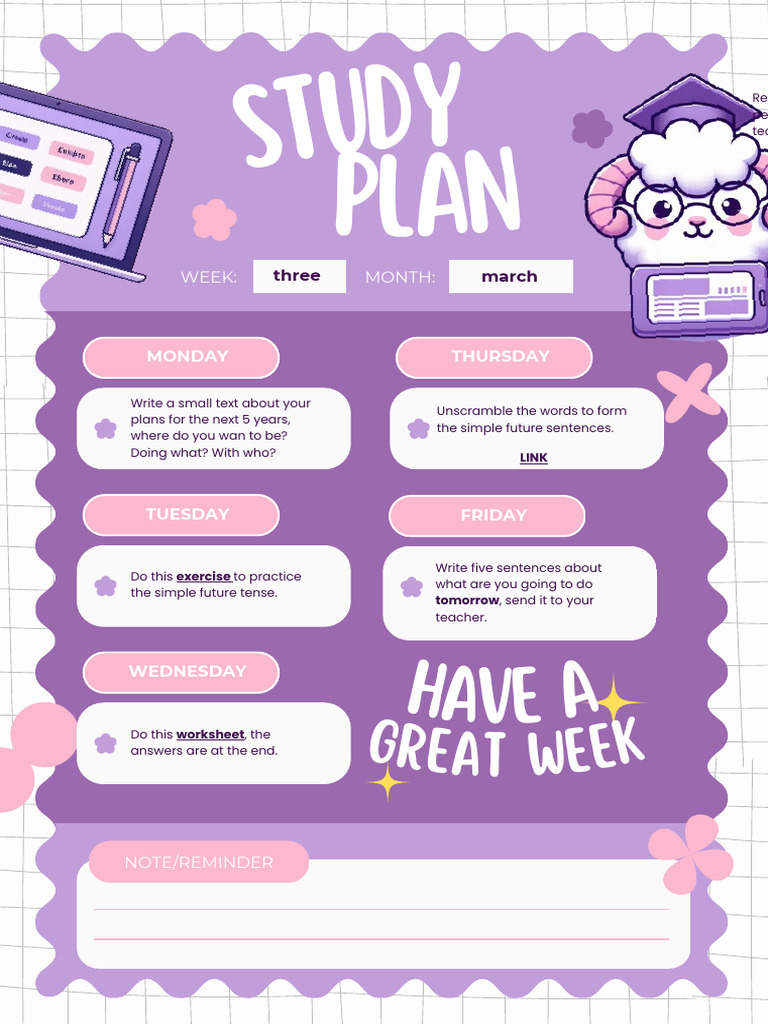 Study Plan for Future Goals | PDF