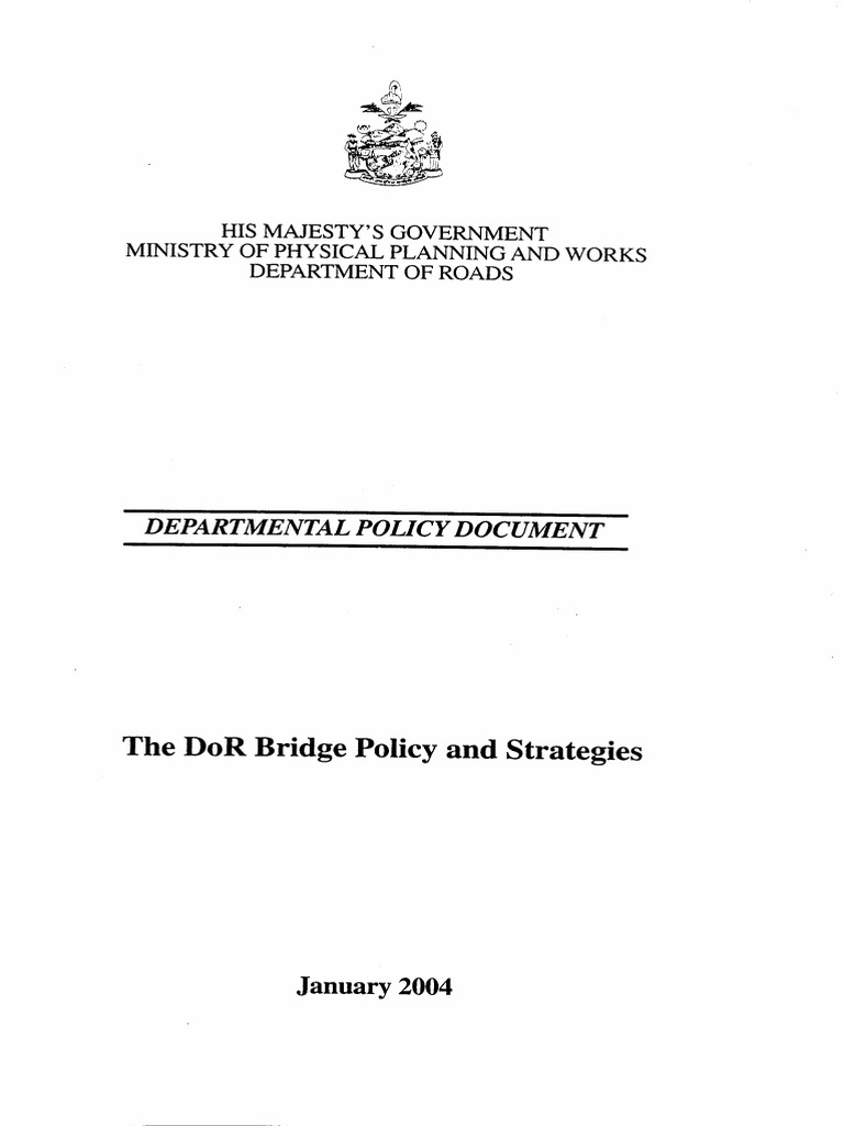 The - DoR - Bridge - Policy - and - Strategies 2004 | PDF