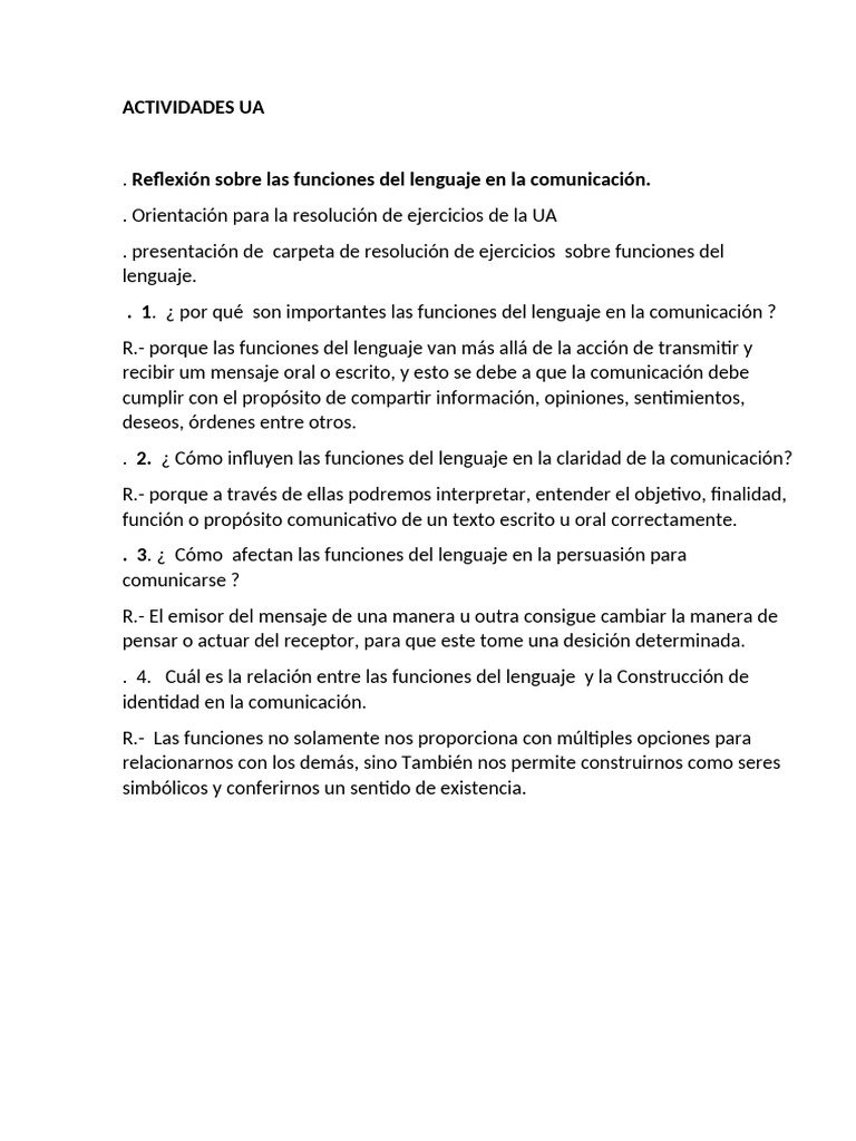 Funciones Del Lenguaje en La Comunicación | PDF | Comunicación