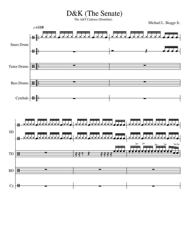 DK_The_Senate_-_Drumline_Movie_Cadence | PDF | Musical Groups | Rhythm And Meter