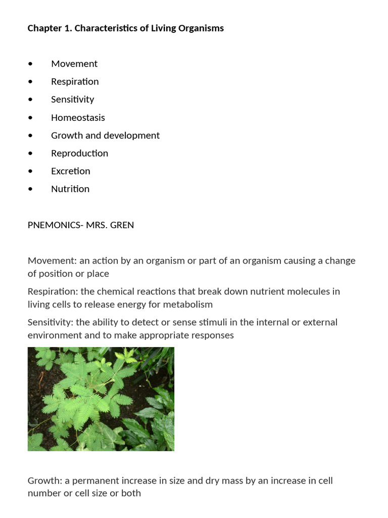 Characteristics and Classification of Life | PDF | Cell (Biology) | Leaf