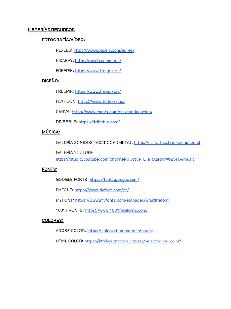 Librerías Recursos | PDF