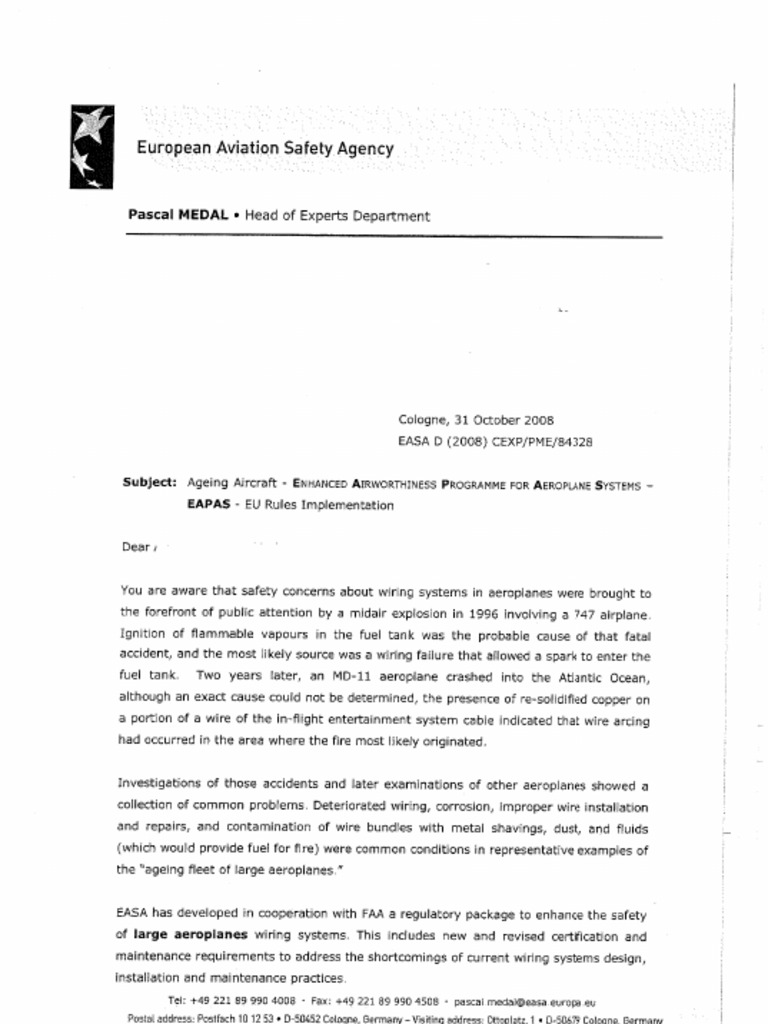 STC Holders Regulatory Letter EWIS | PDF