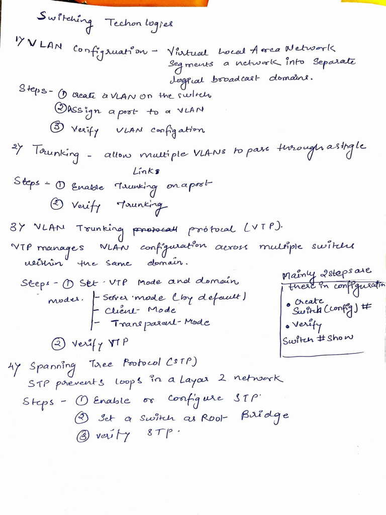 Switching Technologies and Configuration | PDF