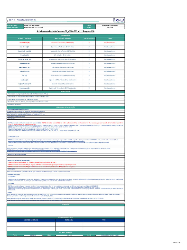 Acta_8_Semana_09_4WLA S10_S12 15.02.2025 R0 | PDF | Ciencias de la Tierra