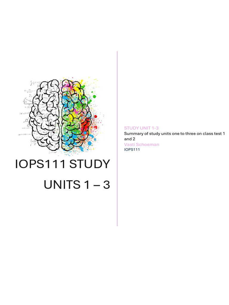 IOPS Su 1-3 Introduction To Industrial Psychology | PDF | Neuron | Axon