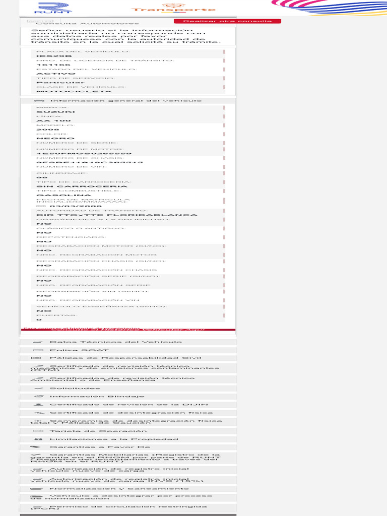 Consulta Ciudadano - RUNT | PDF