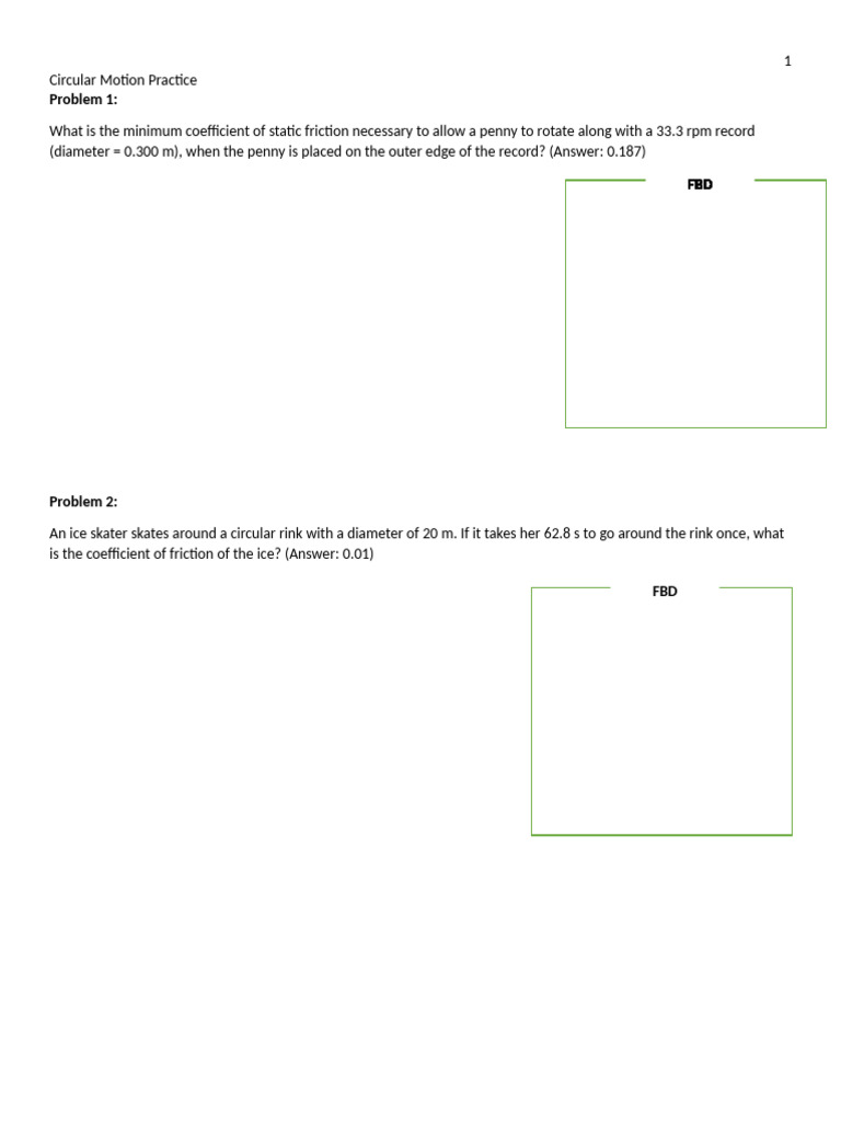 Syed Practice - Circular Motion Practice | PDF | Force | Mechanics