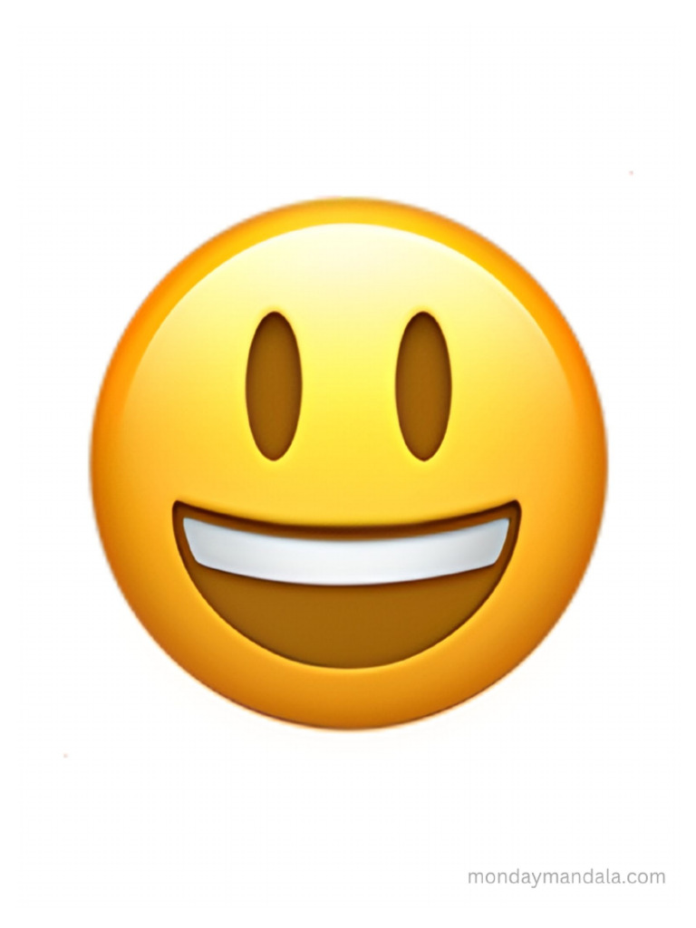 Printable Smiling Face With Open Mouth Emoji | PDF