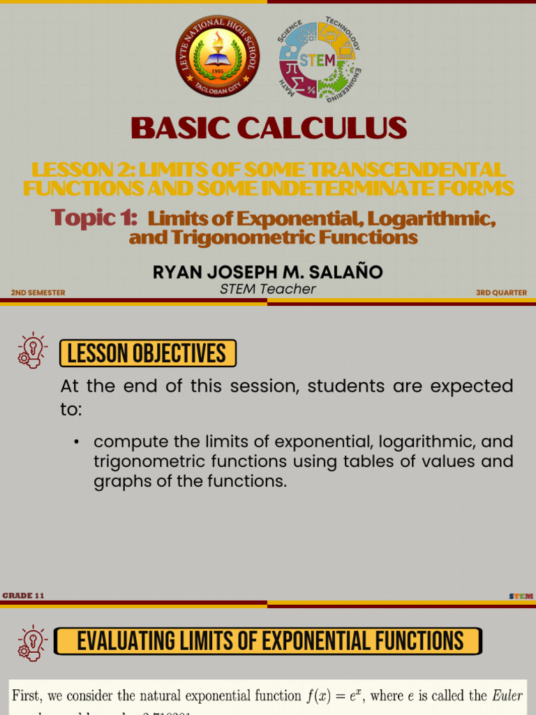BASIC-CALCULUS-Q3-LIMITS-AND-CONTINUITY-LESSON2-TOPIC1-LIMITS-OF-EXPONENTIAL-LOGARITHMIC-AND ...