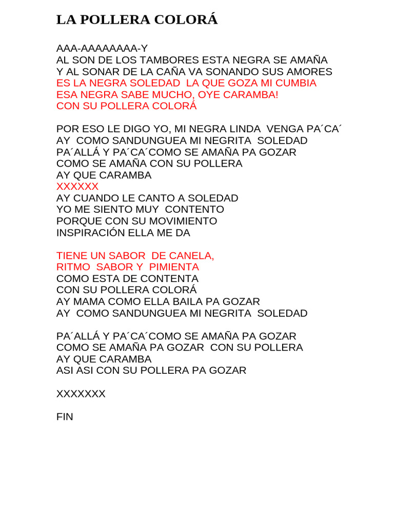 La Pollera Colorá | PDF