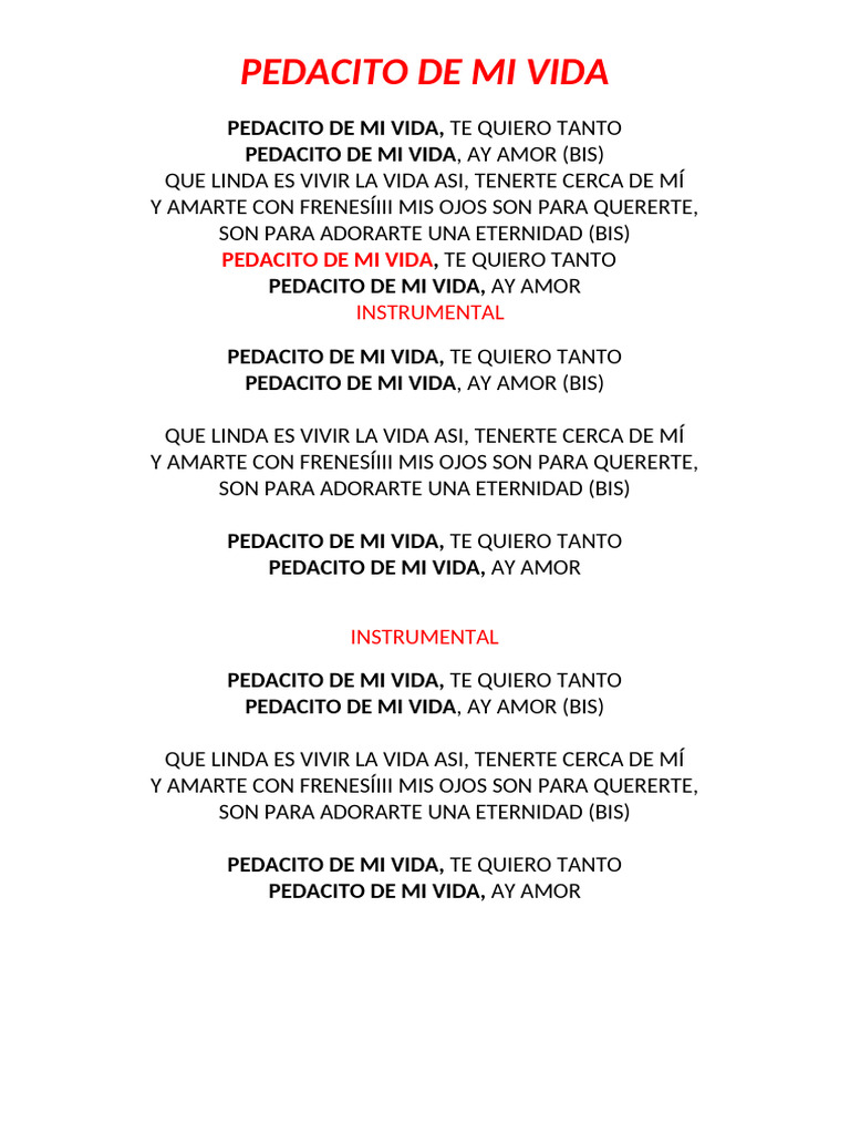 Pedacito de Mi Vida | PDF