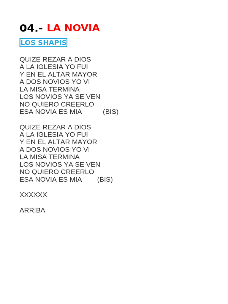 La Novia Shapis | PDF