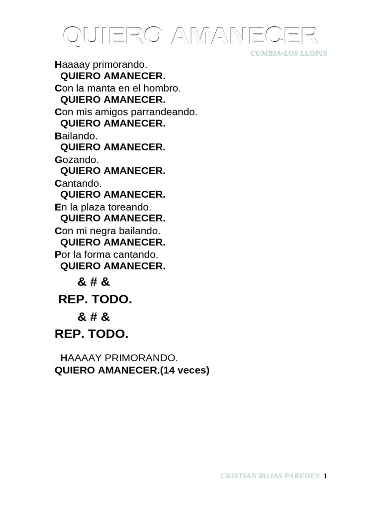 Quiero Amanecer | PDF