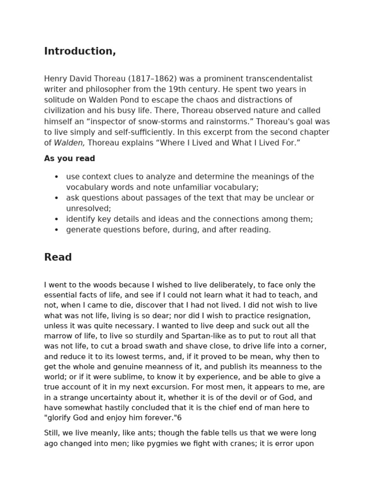 Henry David Thoreau (WALDEN) | PDF | Walden | Henry David Thoreau