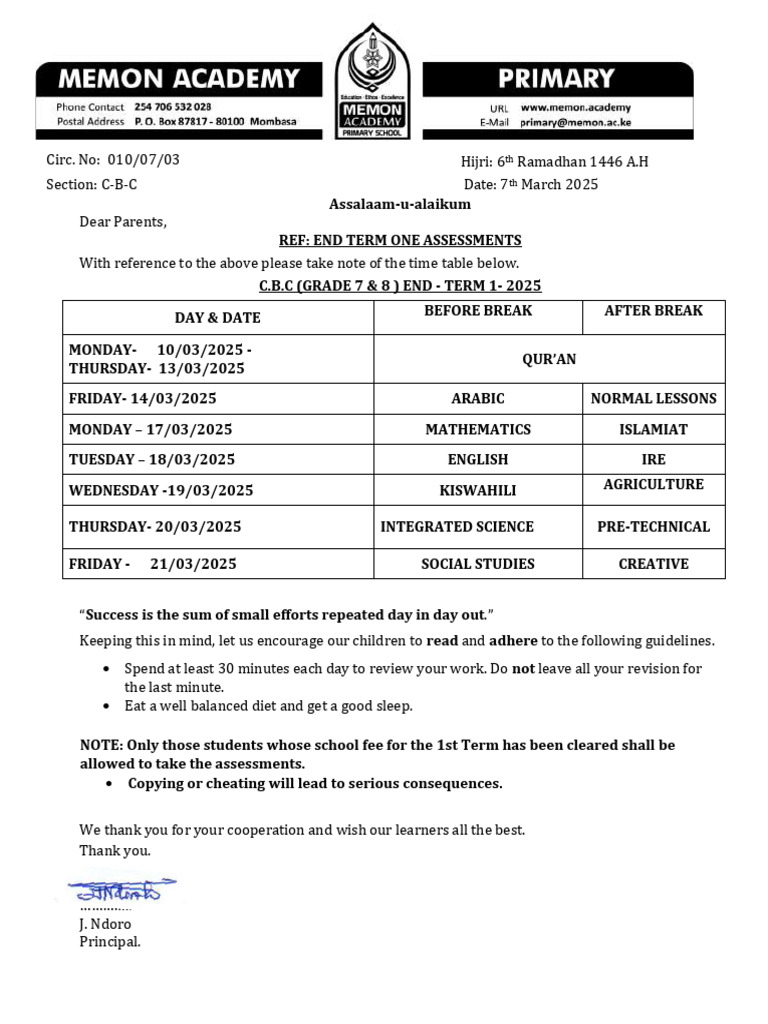 012 - Grade 7-8 Endterm 1 Assessments | PDF