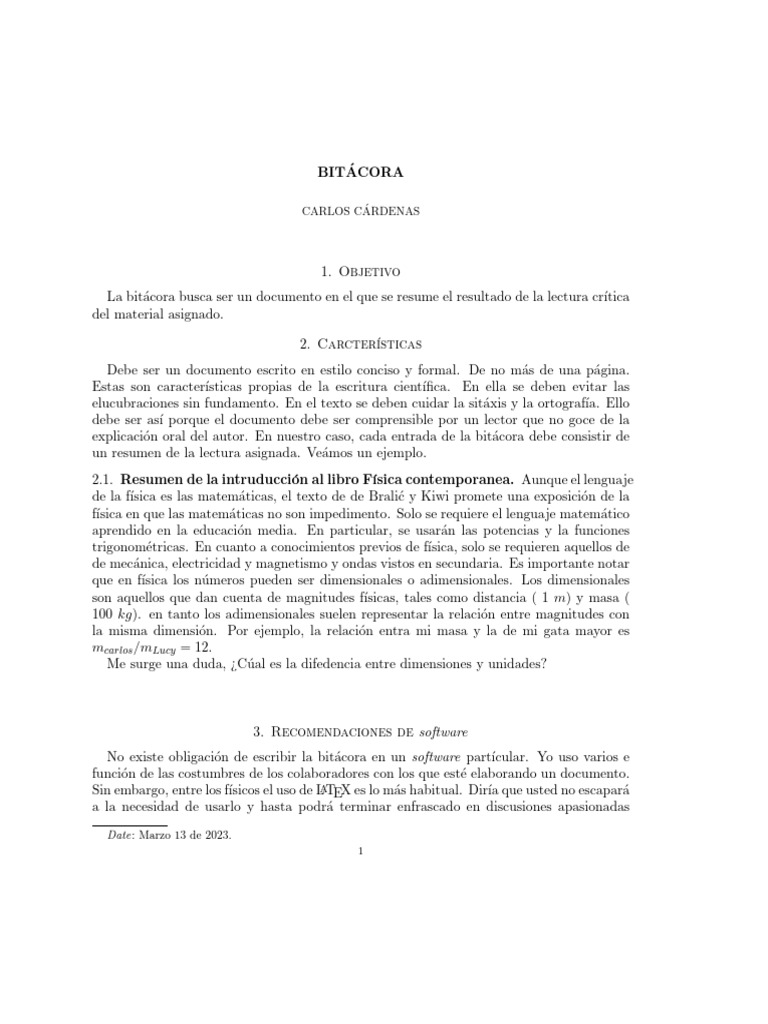 Indicaciones Sobre La Elaboraci N de La Bit Cora | PDF | Blog