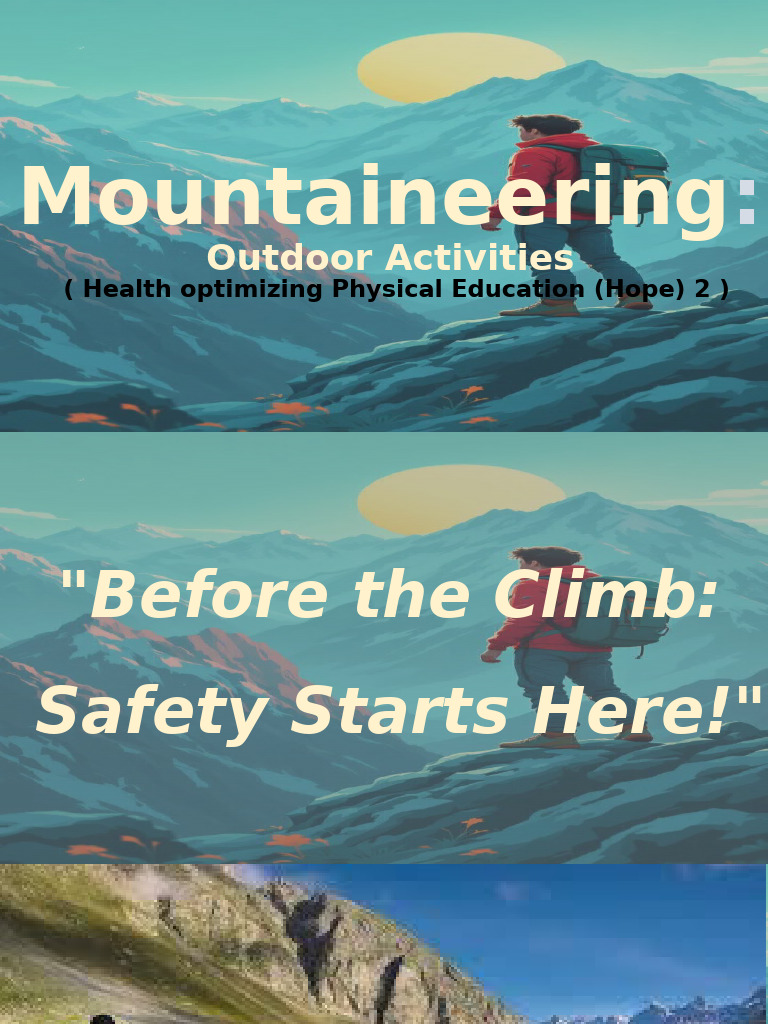 Mountaineering and Outdoor Activities Guide | PDF | Hiking | Mountaineering