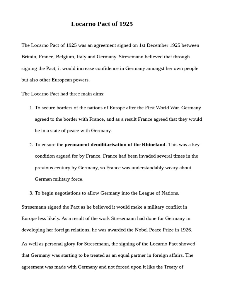 Locarno Pact | PDF