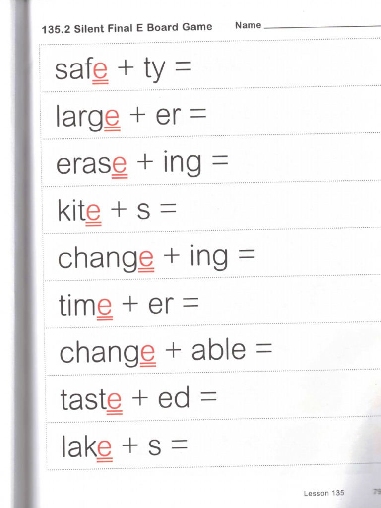 135.2 Silent E Board Game With Cards | PDF