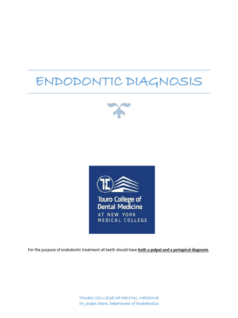 Endodontic Diagnosis and Treatment Guide | PDF | Clinical Medicine | Tooth