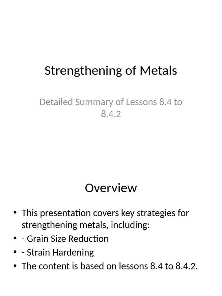 Metal Strengthening Techniques Explained | PDF