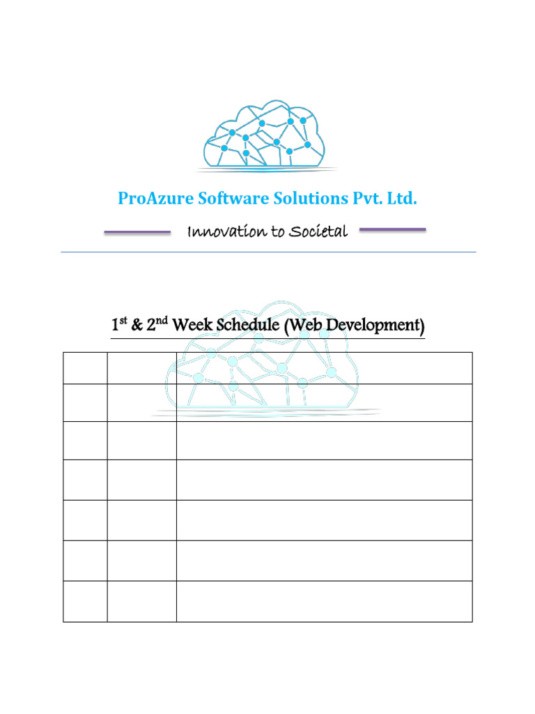 ProAzure - 12 Week Training - Web | PDF | Java Script | Html