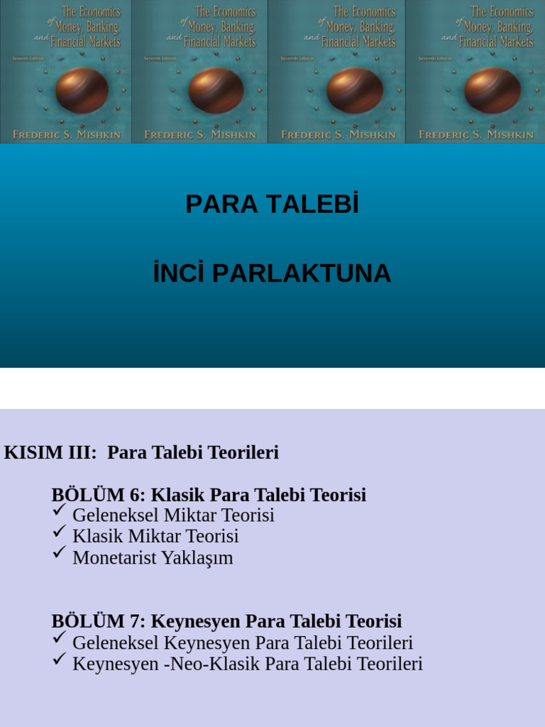 Bölüm 6-7 PARA TALEBİ TEORİLERİ | PDF