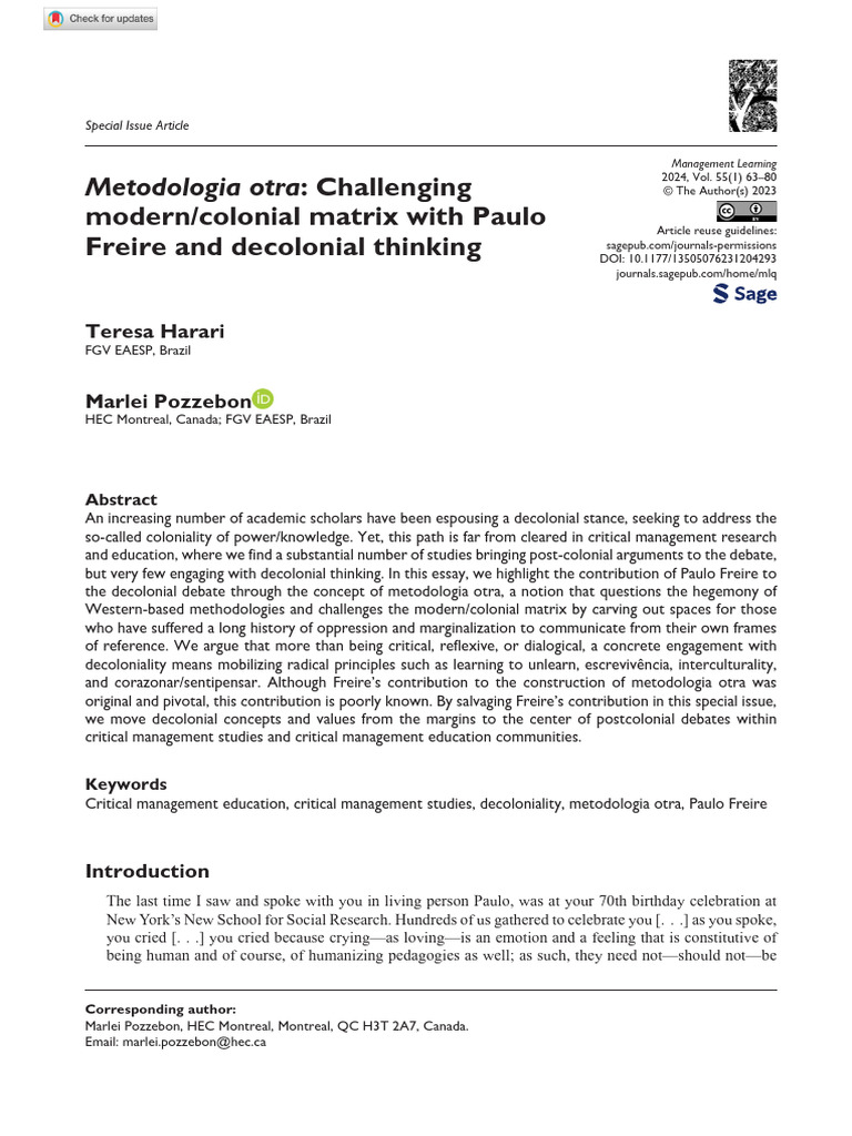 marlei_-_harari-pozzebon-2023-metodologia-otra-challenging-modern-colonial-matrix-with-paulo ...