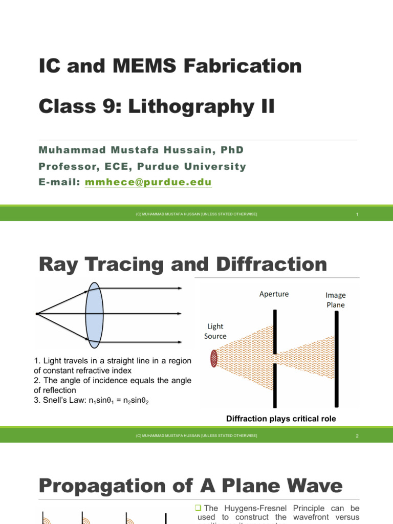 Lithography Techniques in MEMS Fabrication | PDF | Diffraction ...