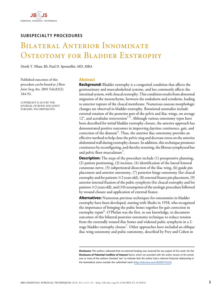 Anterior Innominate Osteotomy | PDF | Pelvis | Musculoskeletal System