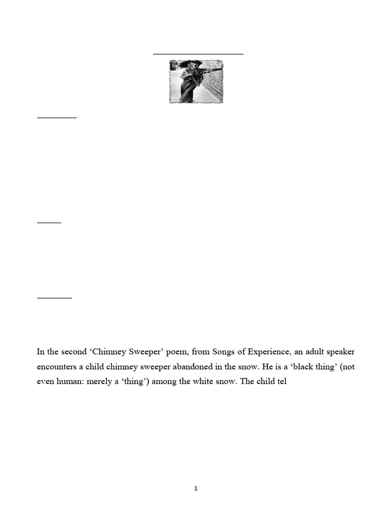 The Chimney Sweeper | PDF