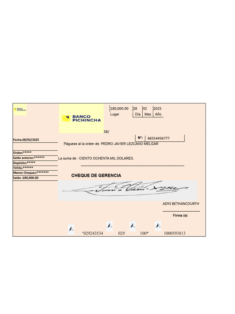 Cheque Original | PDF