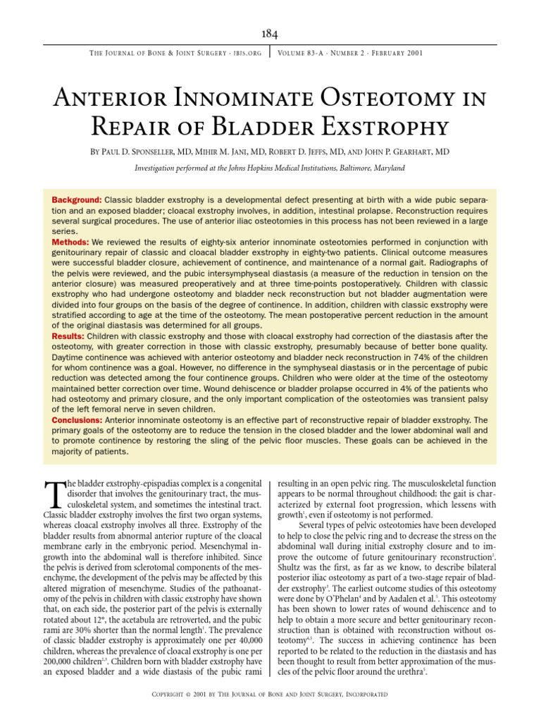 Anterior Innominate Osteotomy in Repair of Bladder.5 | PDF | Pelvis ...