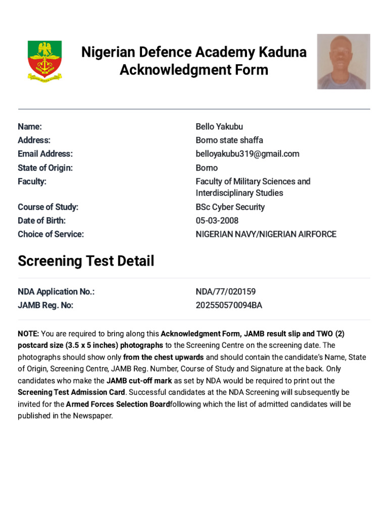NDA 77 Regular Course Application | PDF