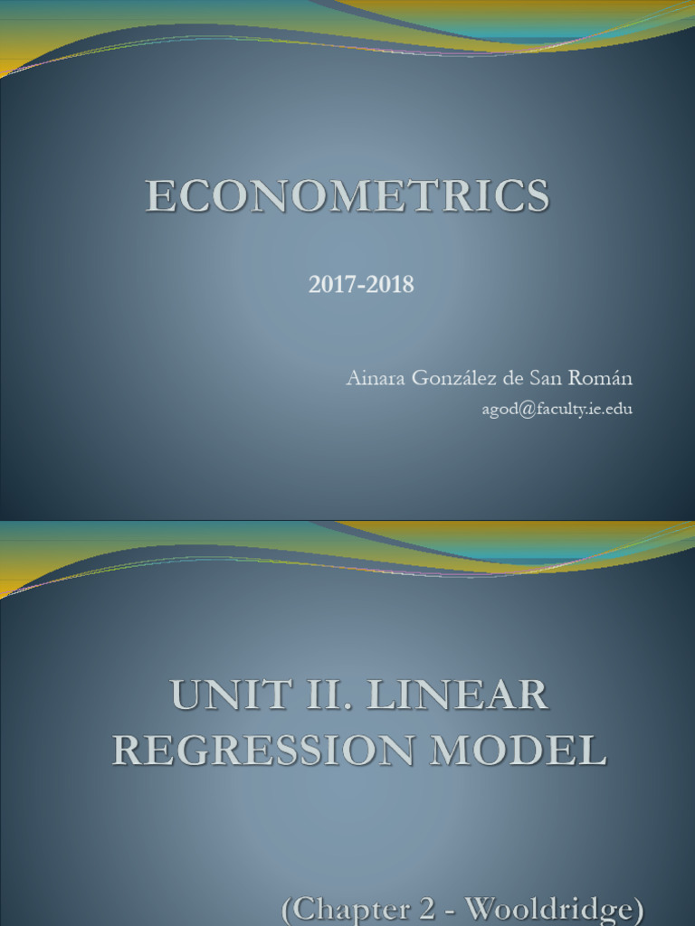 Simple Linear Regression Model | PDF | Ordinary Least Squares ...