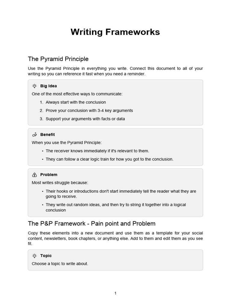 Writing Frameworks | PDF