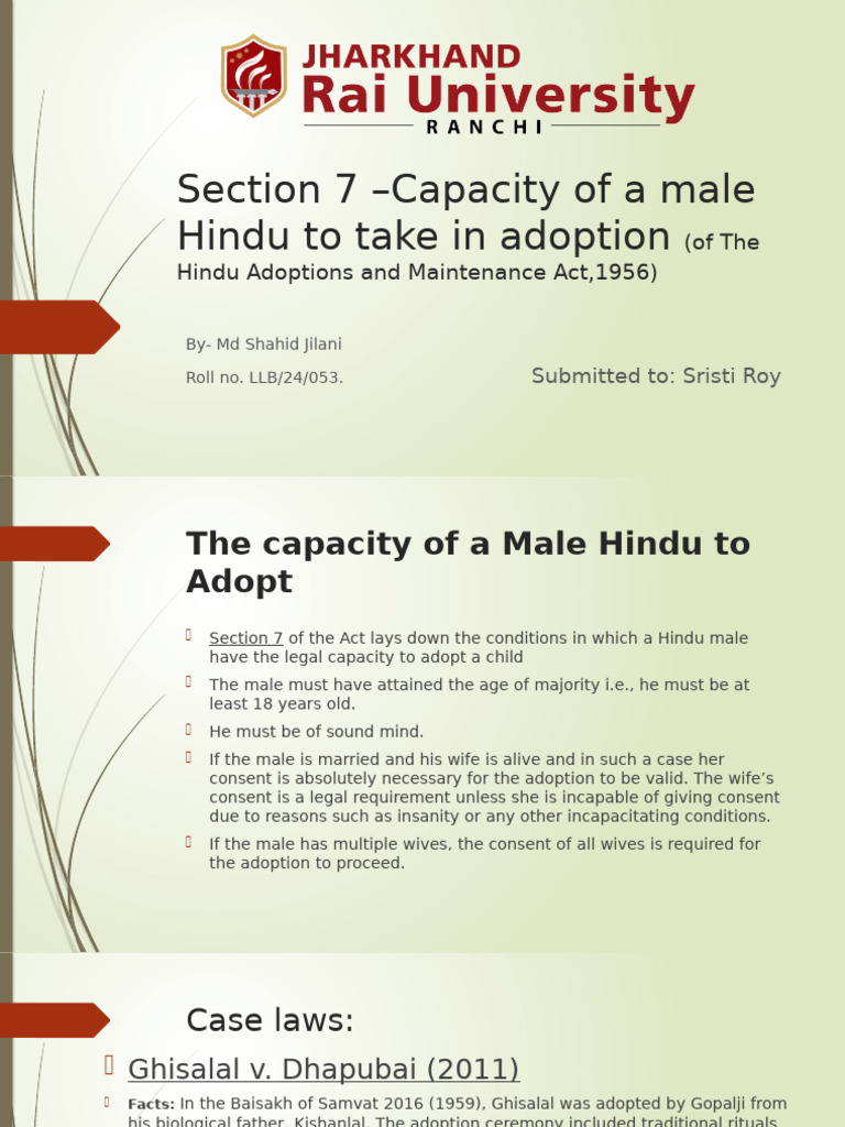 Section 7 of HAMA,1956 | PDF | Judgment (Law) | Consent