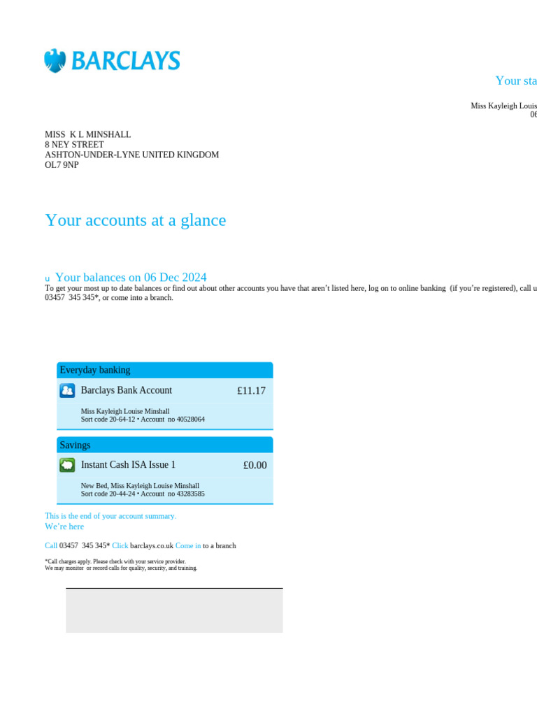 Statement 06-DEC-24 AC 40528064 09133709_unlocked | PDF | Debit Card | Payments