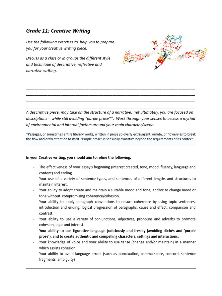 Grade 11 Creative Writing | PDF | A Tale Of Two Cities | Narrative