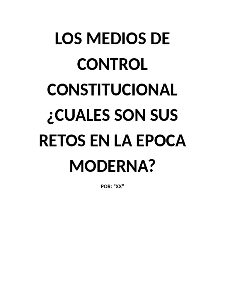 Los Medios de Control Constitucional | PDF | Constitución | México