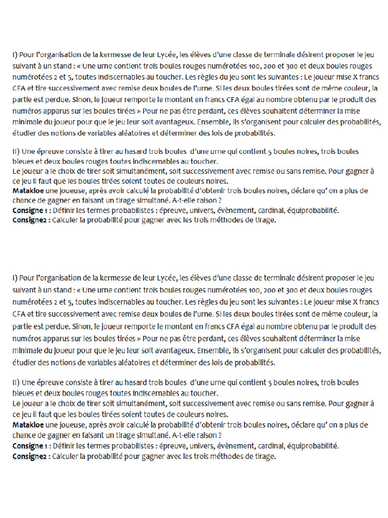 Situation Problème Proba | PDF