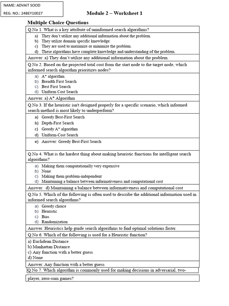 Advait Sood 24bey10027 Aiml Module 2 | PDF | Mathematical Optimization | Algorithms
